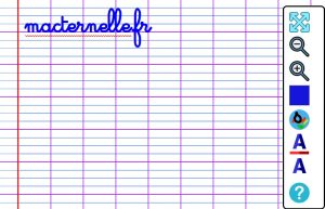 Écrire sur des lignes Seyes affichées à l’écran – macternelle